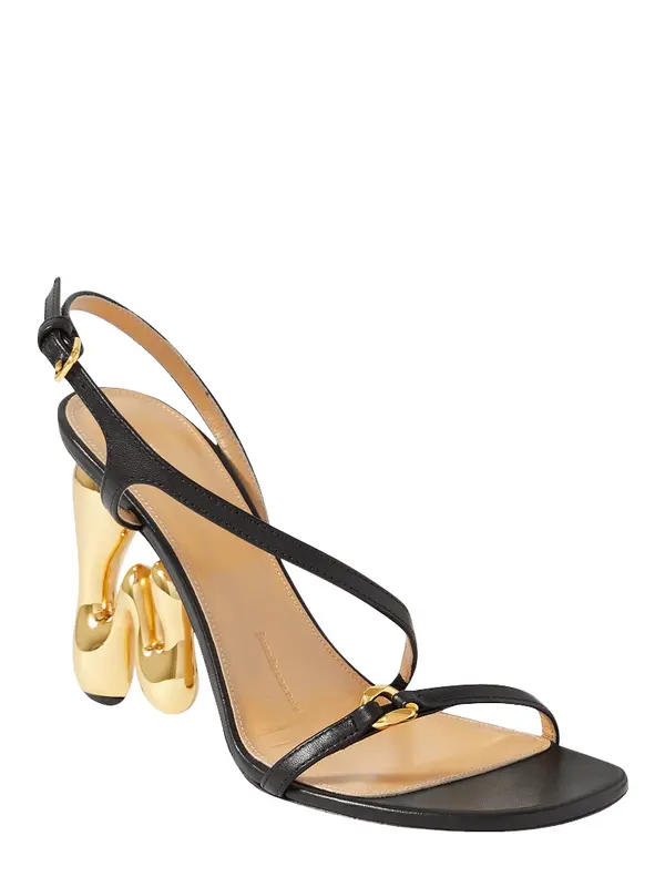 JW Anderson Bubble Heel Leather Slingback Sandals - Black