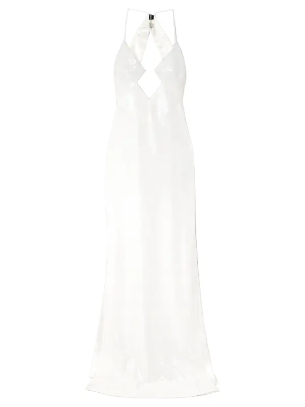 Galvan Kite Cutout Sequined Maxi Dress - Off-white