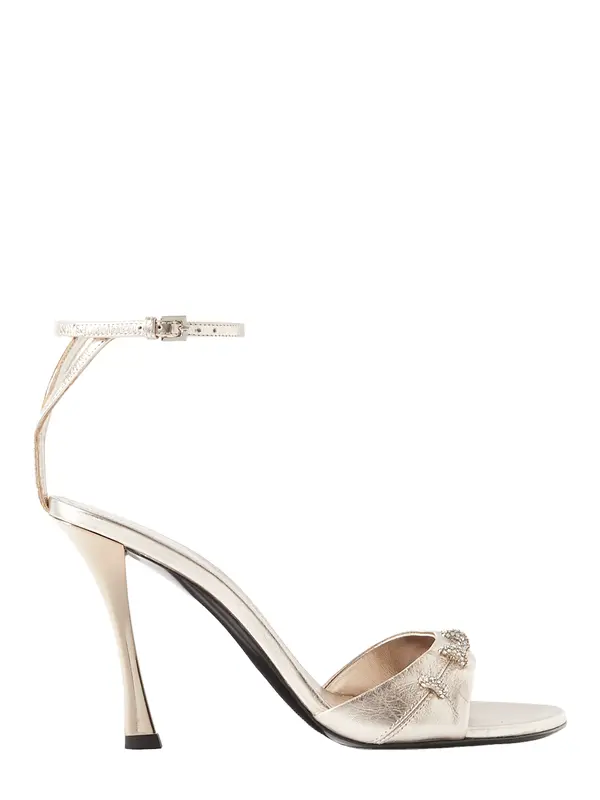 Givenchy Stitch Crystal-embellished Sandals - Gold