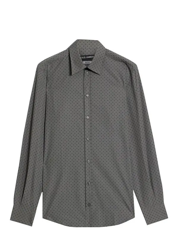 Dolce & Gabbana Polkadot Cottonpoplin Shirt - Gray