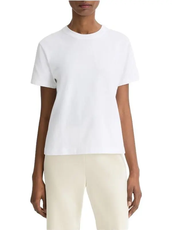 Vince Pima Cotton Crew Neck T-shirt - White
