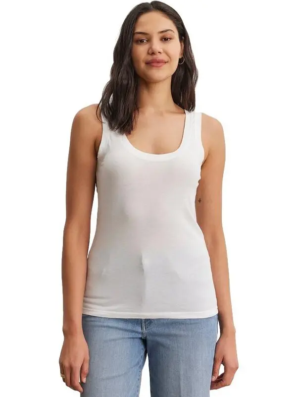 Velvet By Graham & Spencer Fitted Tank Top - White
