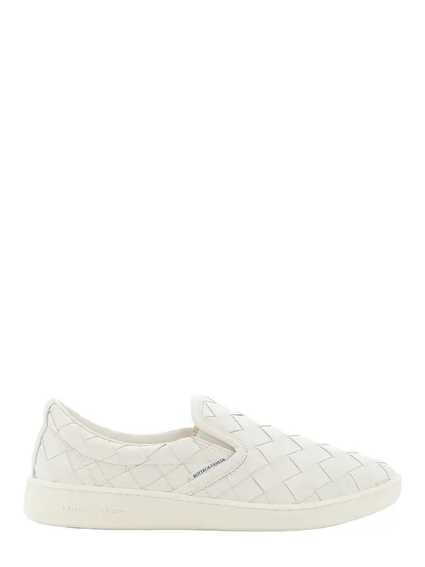 Bottega Veneta Sawyer Intrecciato Leather Sneakers - White