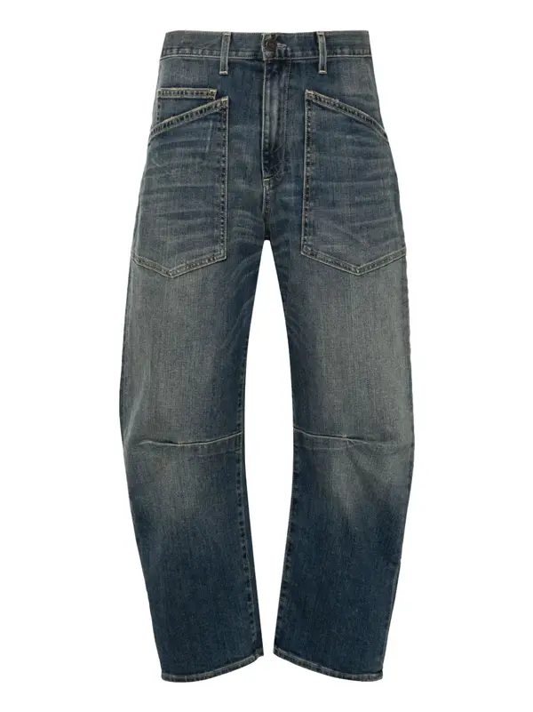 NILI LOTAN Shon High-rise Tapered Jeans - Blue