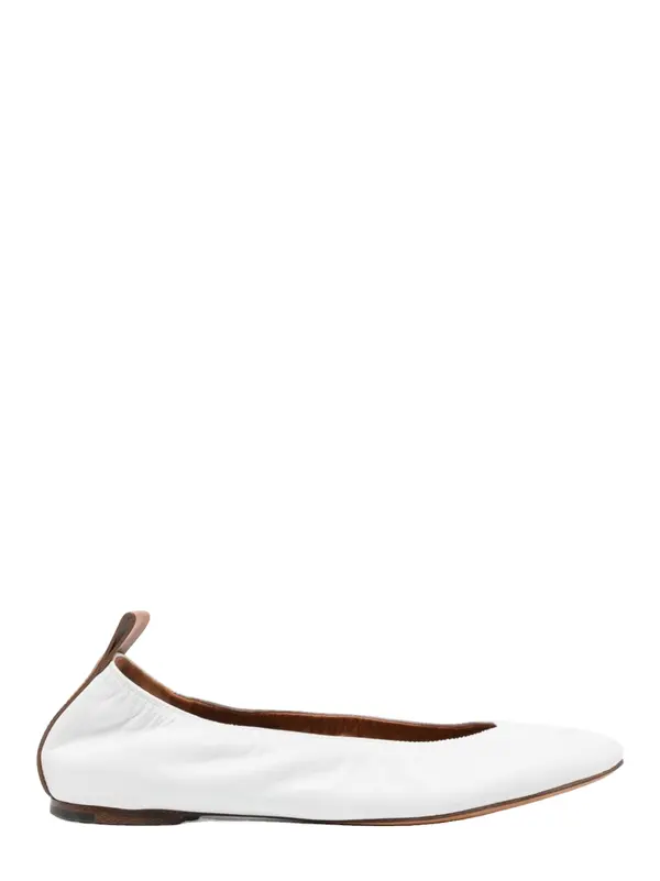 LANVIN Leather Ballerina Flats - White
