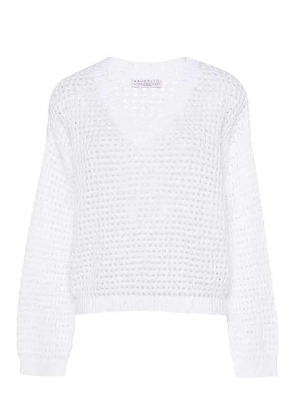 Brunello Cucinelli Sequin-embellished Jumper - White