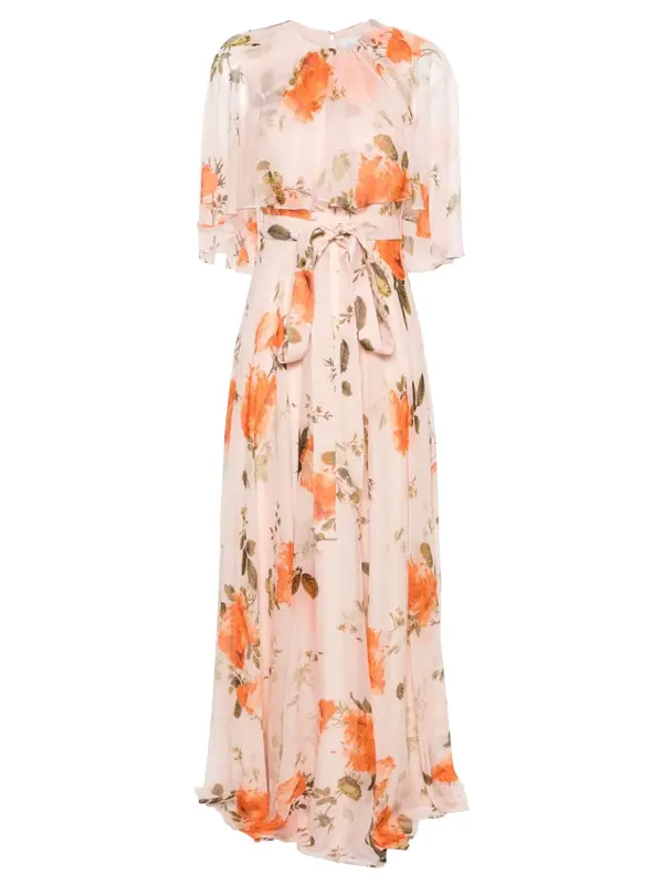 Erdem Floral-print Silk Maxi Dress - Pink