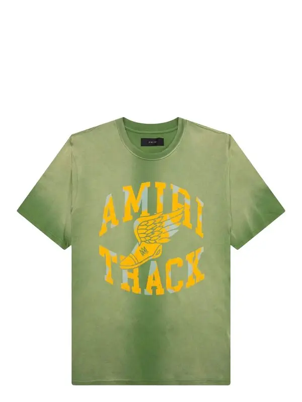 Amiri Track Logo-print Cotton T-shirt - Green