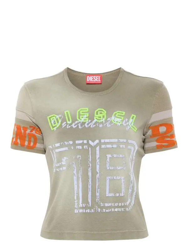DIESEL® T-uncusl Flocked-logo T-shirt - Green