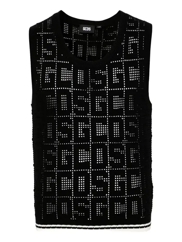 Gcds Monogram Sleeveless Jumper - Black