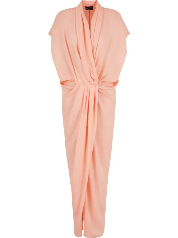 Giorgio Armani Draped Silk Midi Dress - Pink