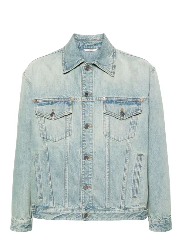 Valentino Garavani Logo-embossed Denim Jacket - Blue