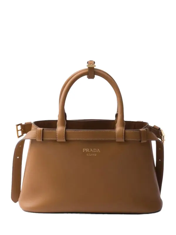 Prada Small Buckle Tote - Brown