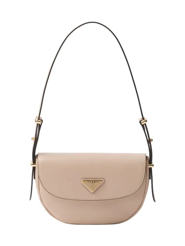 Prada Arqué Leather Shoulder Bag - Neutrals