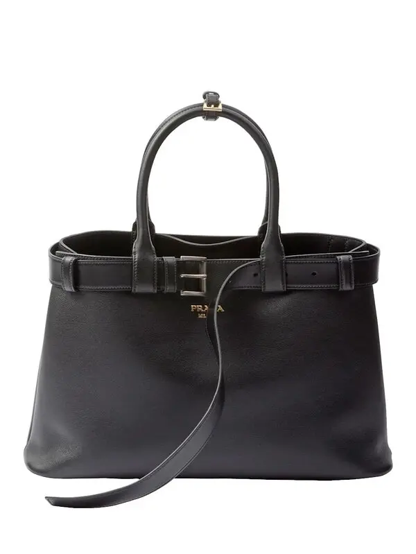 Prada Grain Leather Top-handle Bag - Nero