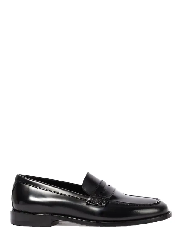 Manolo Blahnik Perry Leather Loafers - Black