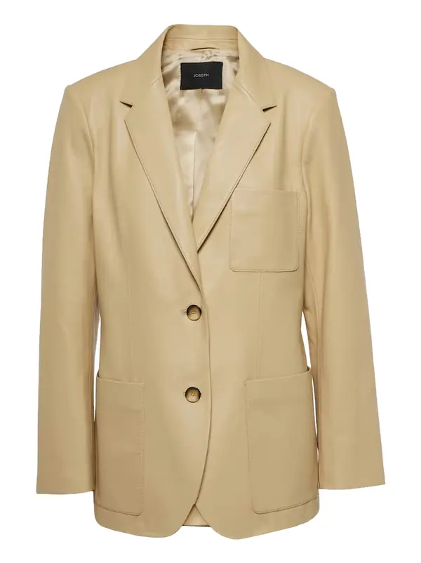 JOSEPH Jacques Leather Blazer - Beige
