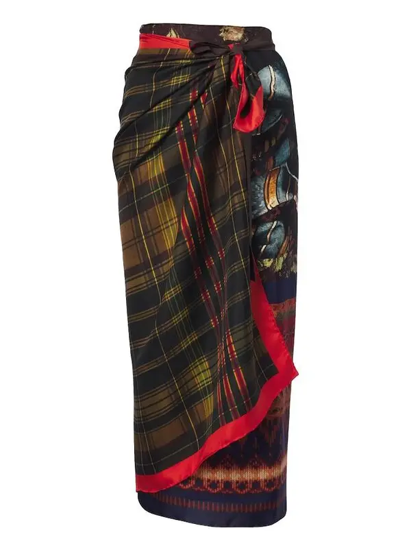 Dries Van Noten Printed Silk Twill Wrap Skirt - Multicoloured