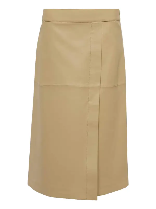 JOSEPH Sevres Lamb Leather Pencil Skirt - Beige