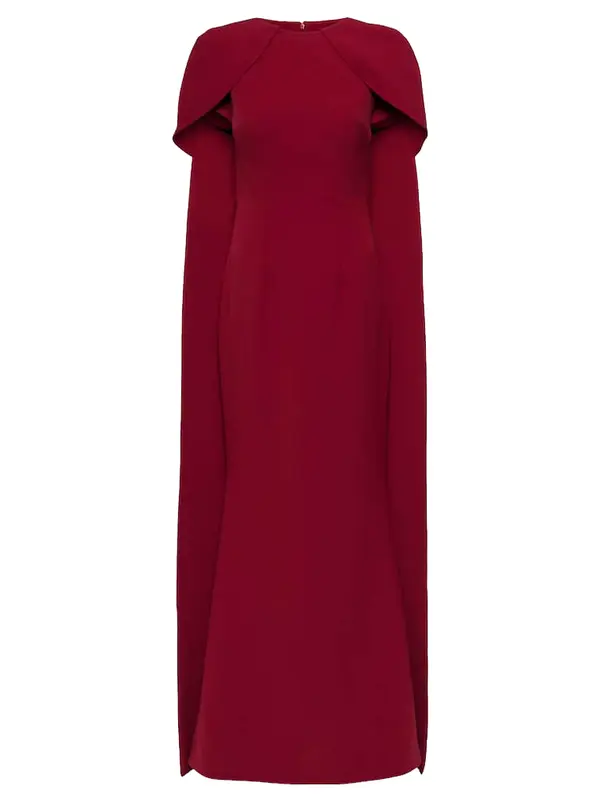 Safiyaa Ginkgo Caped Gown - Red