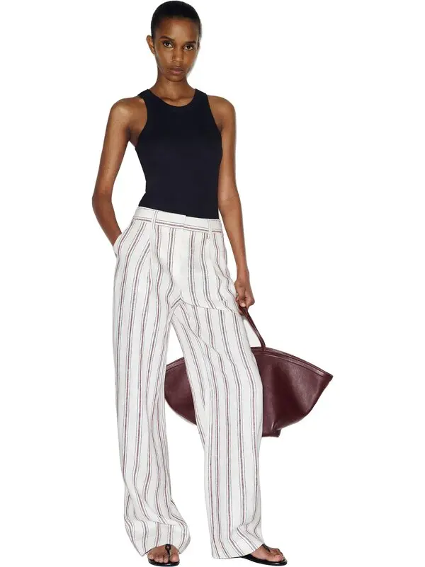 REFORMATION Alex Linen Mid-rise Pant - Ivory