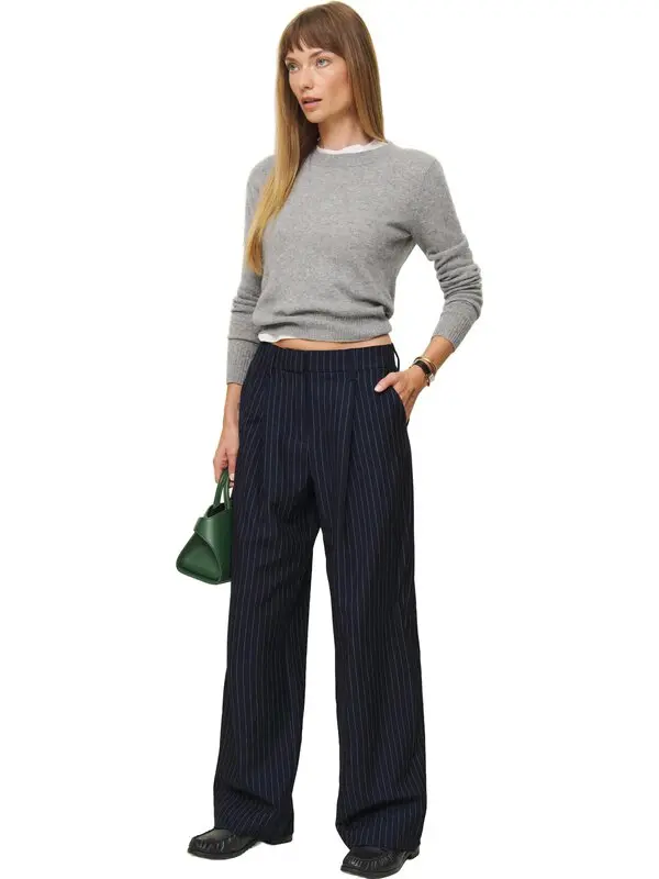 REFORMATION Alex Mid Rise Pant - Blue
