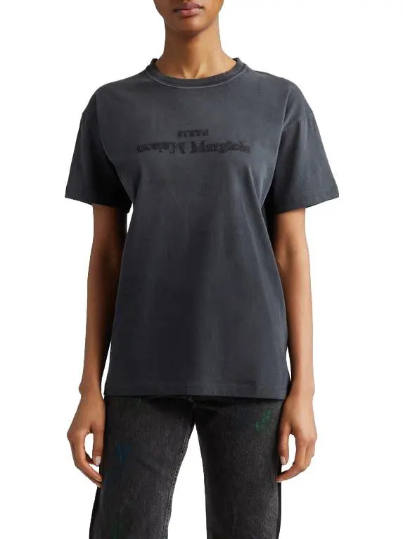 MAISON MARGIELA Reverse Logo Cotton Jersey T-shirt - Washed Black