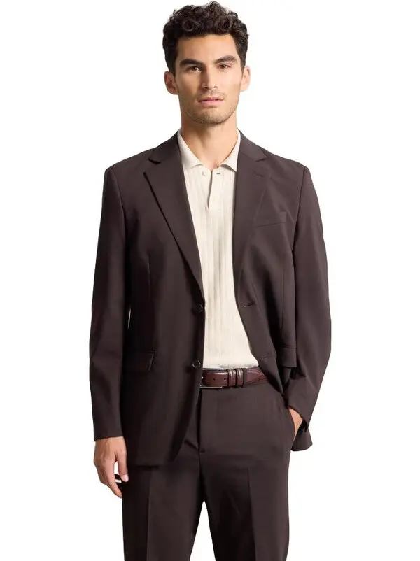 Nordstrom Henrik Trim Fit Solid Stretch Wool Suit Jacket - Brown Mole