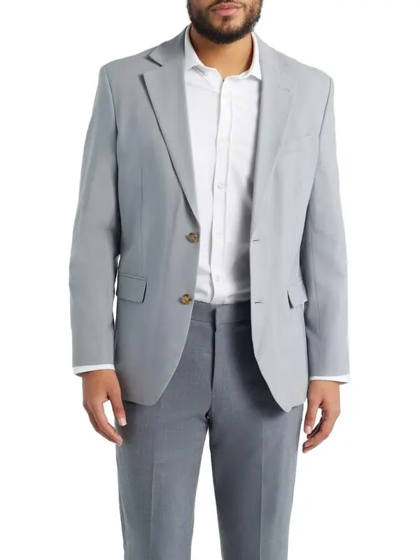 Nordstrom Henrik Trim Fit Solid Stretch Wool Suit Jacket - Grey Sculpture