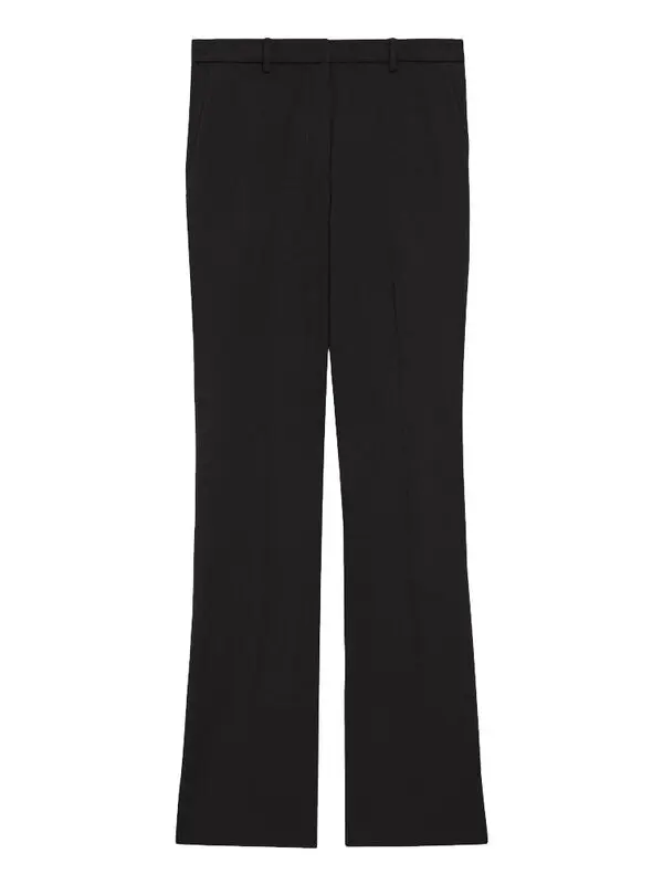 Theory Stretch Wool Straight Full-length Trousers - Black
