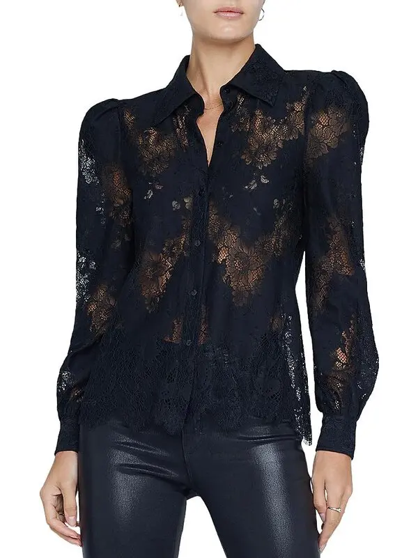 L'Agence Jenica Lace Blouse - Black