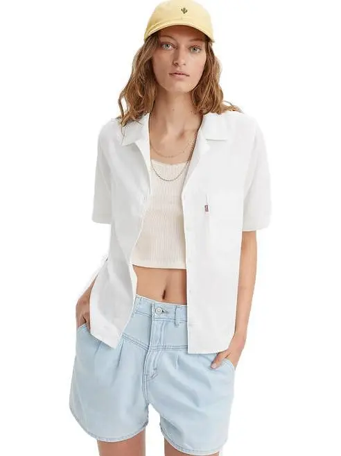 LEVI'S Joyce Short Sleeve Resort Shirt - Bright White