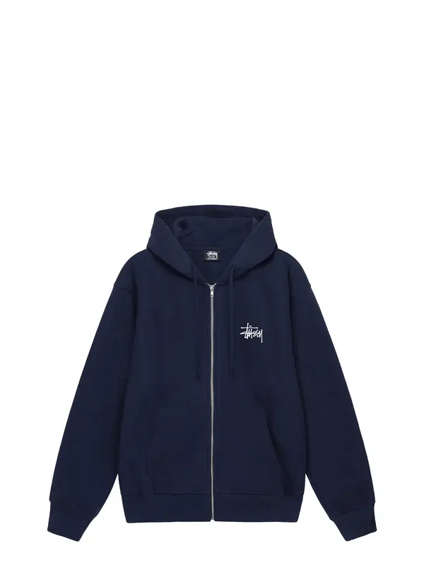 StÜssy Basic Zip Hoodie 'navy - Blue