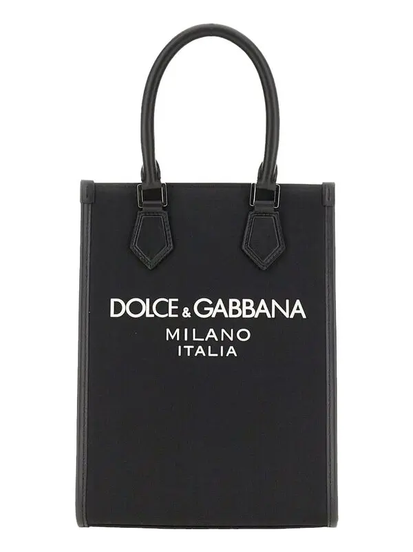 Dolce & Gabbana Small Logo Top Handle Bag - Black