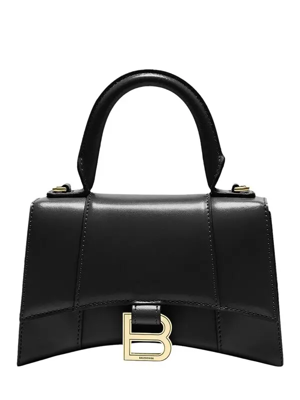 Balenciaga Hourglass Xs Top Handle Bag - Black