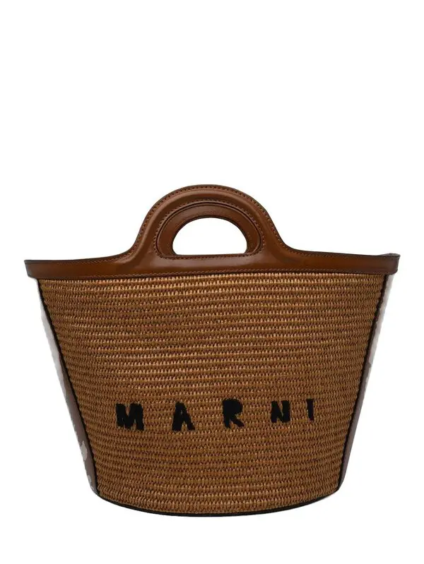 Marni Leather Blend Tropical Bag - Brown