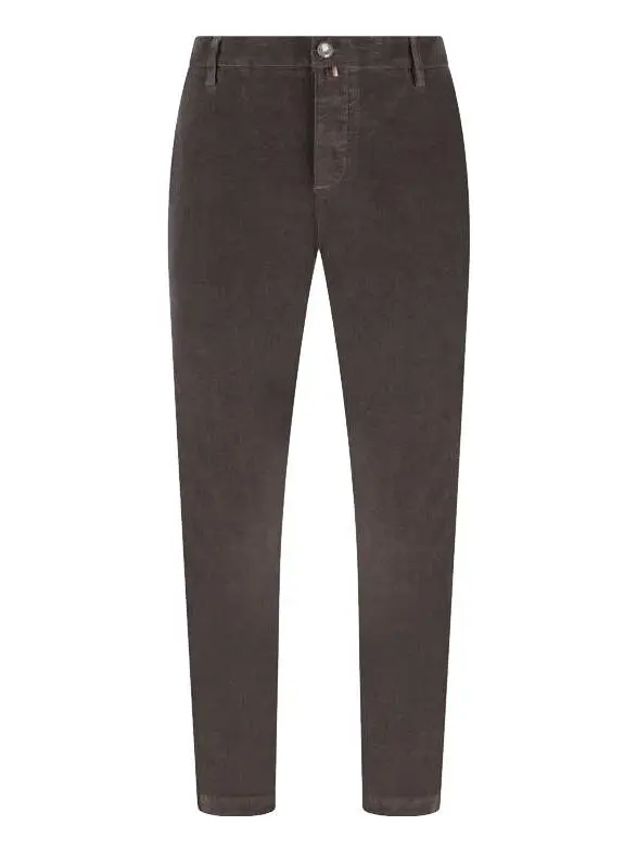 Jacob Cohen Slim Fit Velvety Cotton Pants - Gray