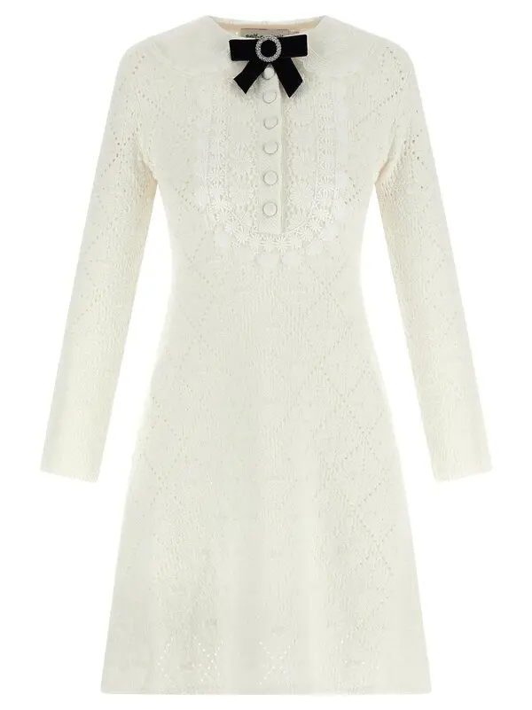 SELF-PORTRAIT Lace Mini Dress - White