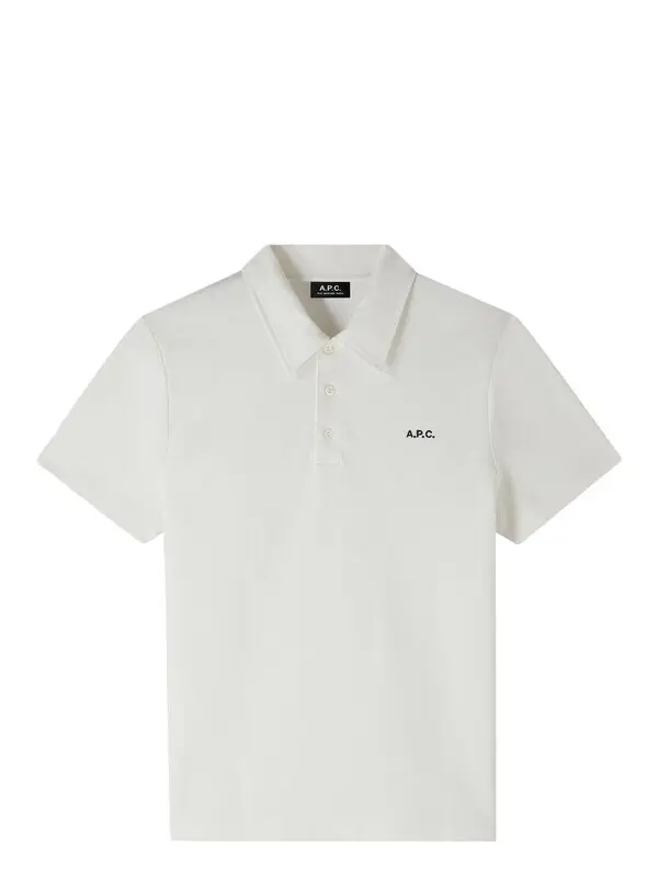 A.p.c. Short Sleeved Polo Shirt With Logo Embroidery - White