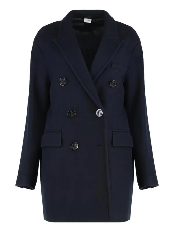Aspesi Double-breasted Wool Coat - Blue