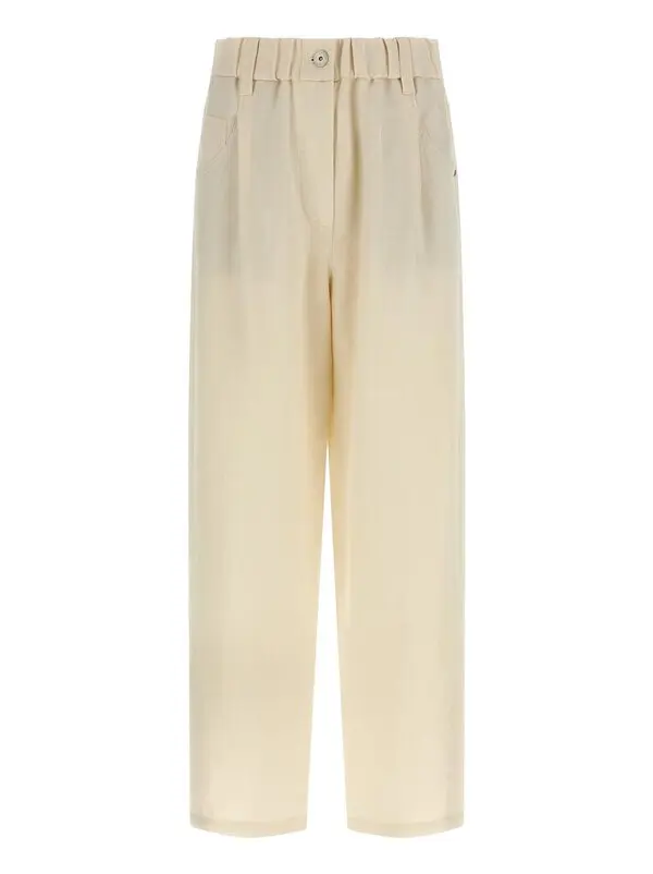 Brunello Cucinelli Linen Blend Trousers - White
