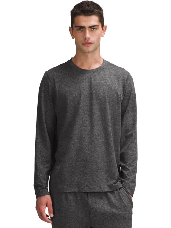Lululemon Soft Jersey Long-sleeve Shirt - Heathered Black/heathered Graphite Grey