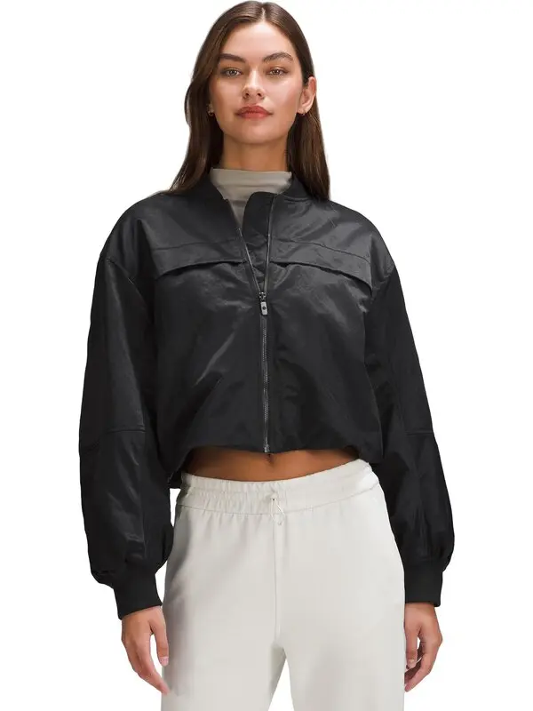 Lululemon Insulated Ruched Bomber Jacket - Black