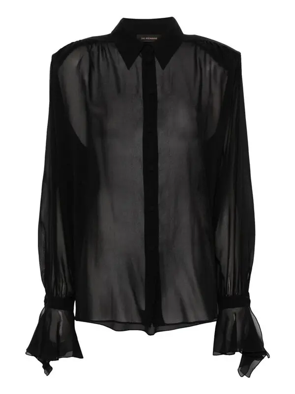 Andamane Chiffon Silk Shirt - Black