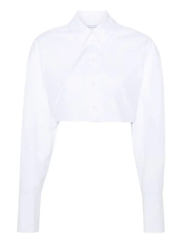 Patrizia Pepe Cropped Cotton Shirt - White