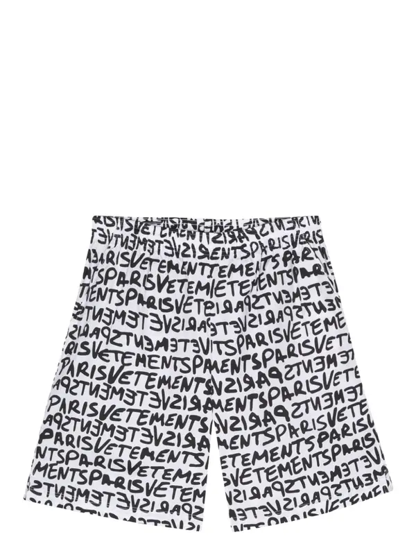 Vetements Logo-print Cotton Shorts - White