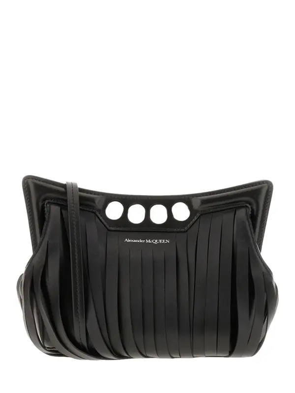 Alexander McQueen Mini The Peak Fringes Bag - Black