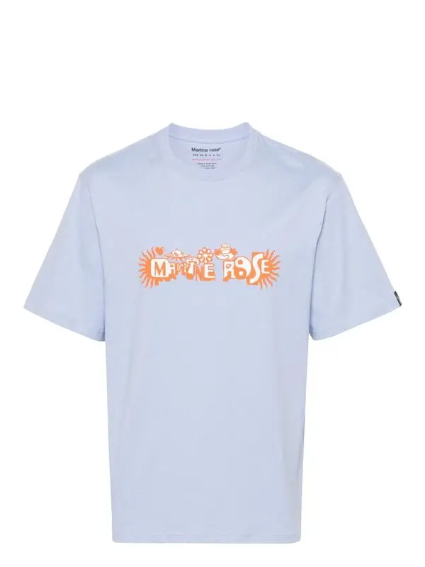 Martine Rose Logo-print Cotton T-shirt - Blue