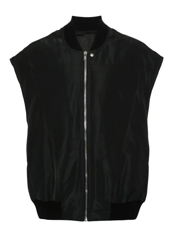Rick Owens Ribbed-collar Padded Gilet - Black