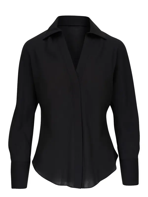 Vince Georgette Silk Shirt - Black